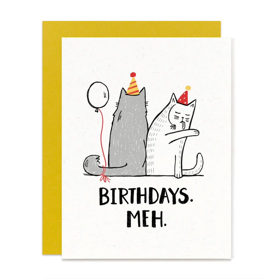 Birthdays Meh Card – Paper Pony Co.