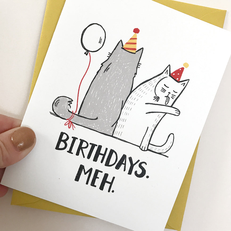 Birthdays Meh Card – Paper Pony Co.